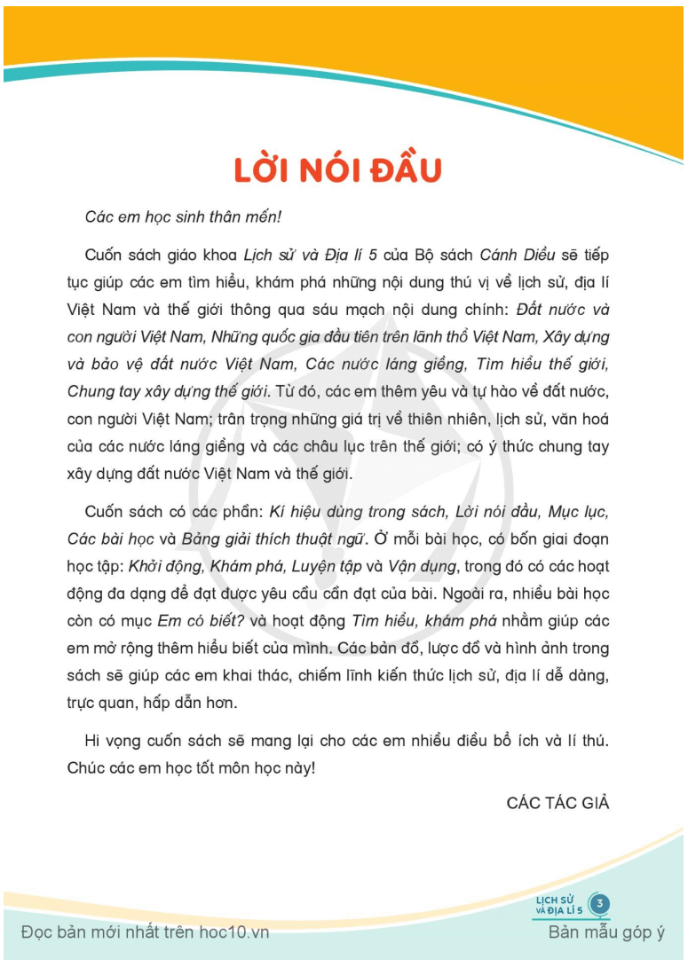 Sách giáo khoa Lịch sử và Địa lí lớp 5 Cánh Diều pdf