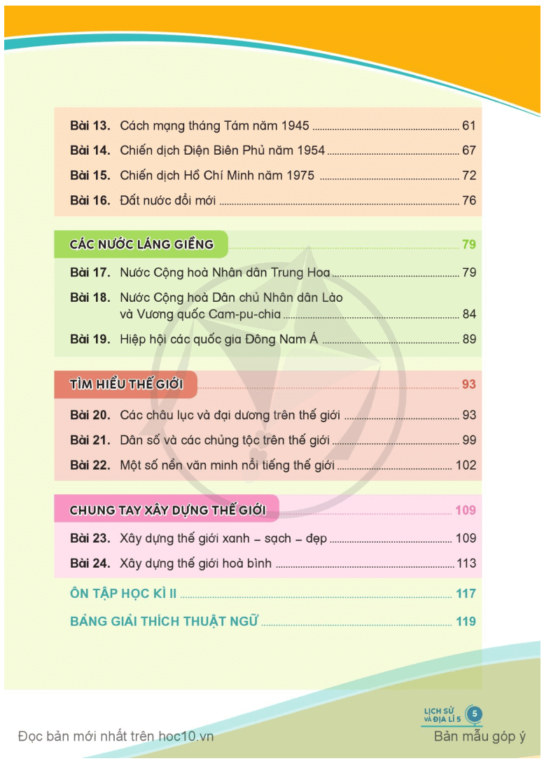 Sách giáo khoa Lịch sử và Địa lí lớp 5 Cánh Diều pdf