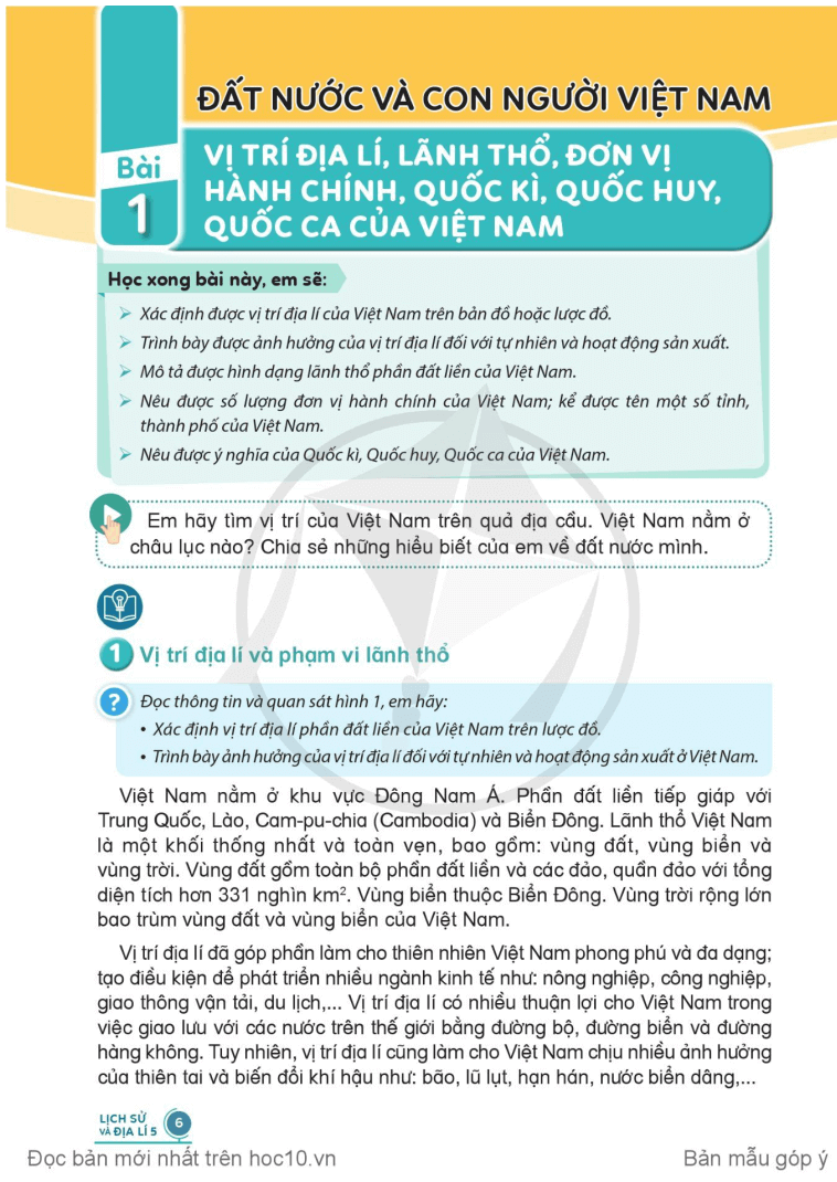 Sách giáo khoa Lịch sử và Địa lí lớp 5 Cánh Diều pdf