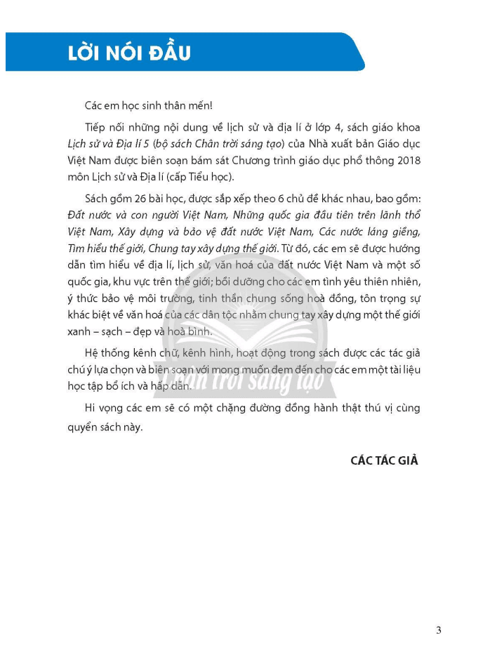 Sách giáo khoa Lịch sử và Địa lí lớp 5 Chân trời sáng tạo pdf